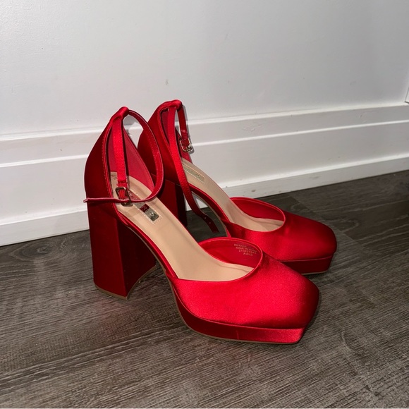 Shoes | Red Platform Heels 9 Womens | Poshmark